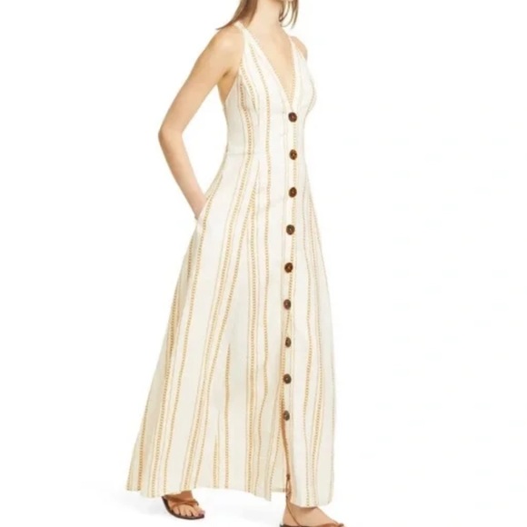 NICHOLAS | Dresses | Nicholas Yasmine Chain Print Linen Maxi Dress ...